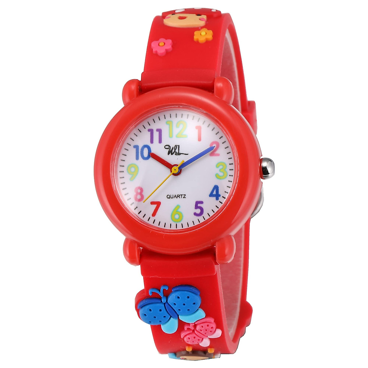 Jewtme Kids Time Teacher Watches 3D Cute Cartoon Silicone Children Toddler Wrist Watches for Ages 3-10 Boys Girls Little Child Picture Puzzle Blue