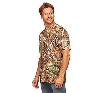 Realtree Men's Essential Camo Lightweight Performance Short Sleeve Shirt (RT Edge, Large)
