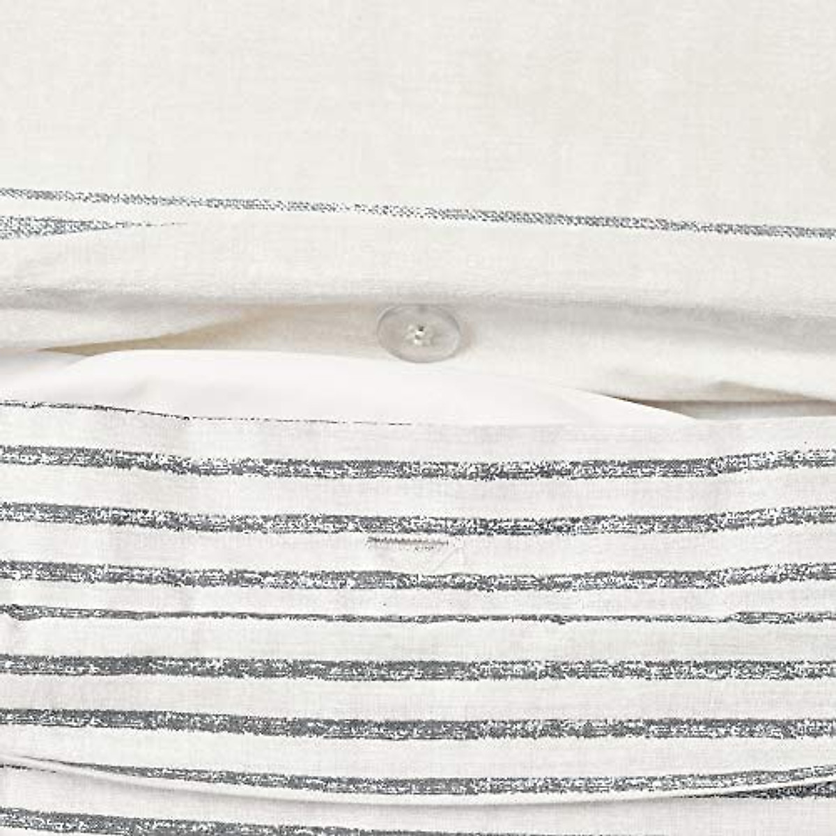 Lush Decor Farmhouse Stripe 3 Piece Duvet Cover Set, King, Gray