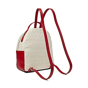 Tommy Hilfiger Schyler Smooth PVC Trim Cube Bicolor Poly Jacquard Backpack Ivory/Clayed Pebble One Size