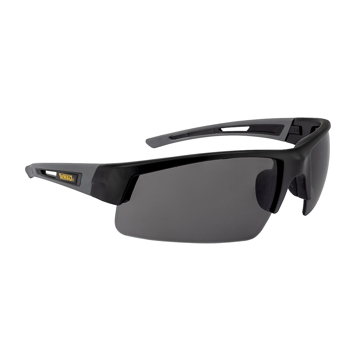 DEWALT Unisex DPG100 Half Frame Comfort Fit Protective Eyewear Black Frame Smoke Lens