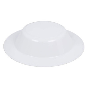 BloominGoods 50 Disposable White Silver Trim Plastic Dessert Bowls | SMALL 6 oz. Premium Heavy Duty Disposable Dinnerware with Real China Design | Safe & Reusable and Great for Parties (50-Pack)