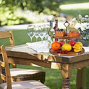 Cupcake Stand, Othran Tiered Tray Stand 2 Tier Wood Tiered Serving Tray Cupcake Tower Wooden Cupcake Stand for Farmhouse Wedding, Birthday, Tea Party, Baby Shower, Kitchen Decor