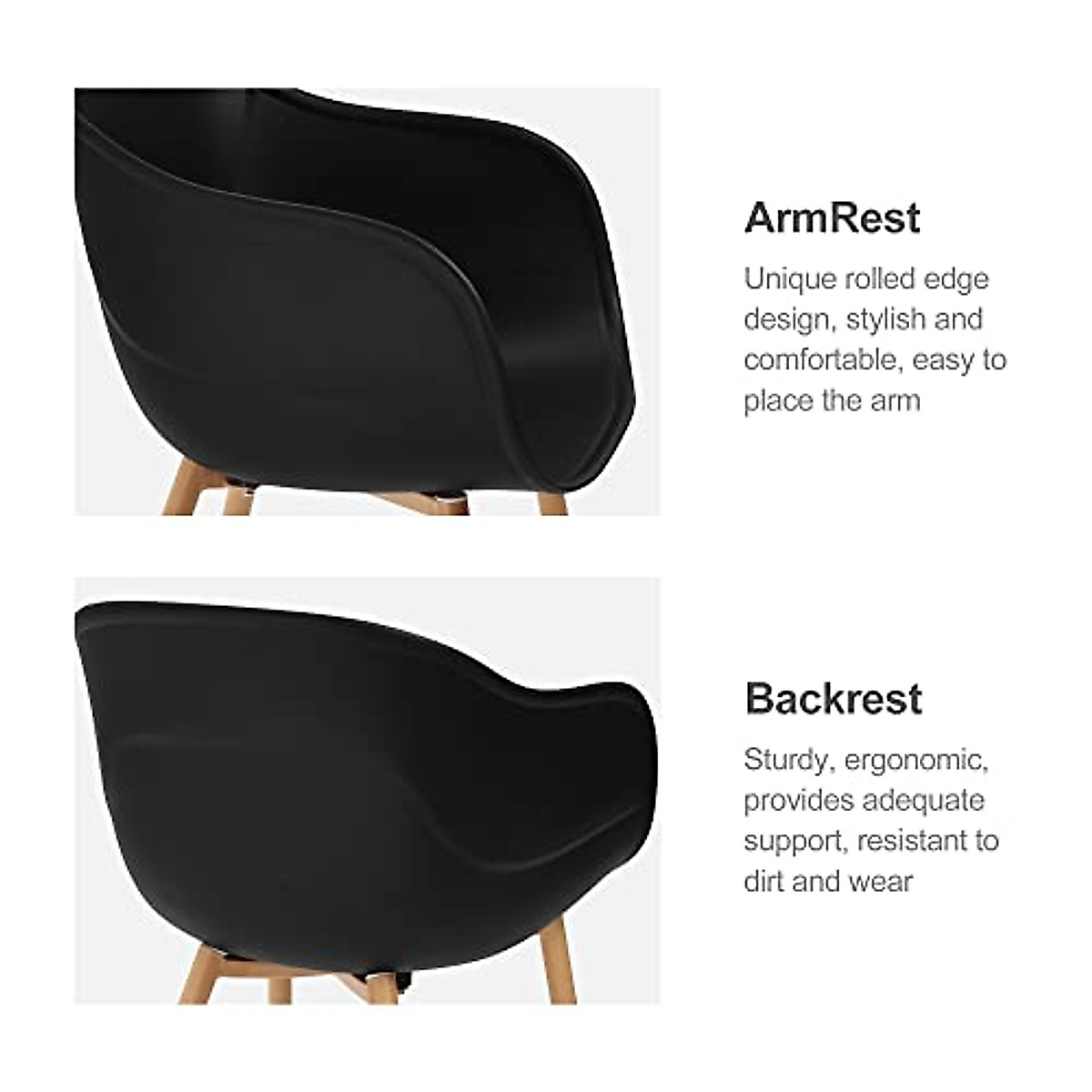 Arm Modern Chairs with Metal Legs for Living, Bedroom, Kitchen, Dining,Lounge Waiting Room, Restaurants, Cafes, Set of 2…