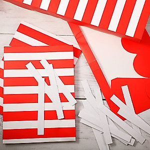 Tallew 4 Pcs 3D Circus Awning Wall Decoration Carnival Awning for Carnival Theme Party Classroom Decorations (Red and White)