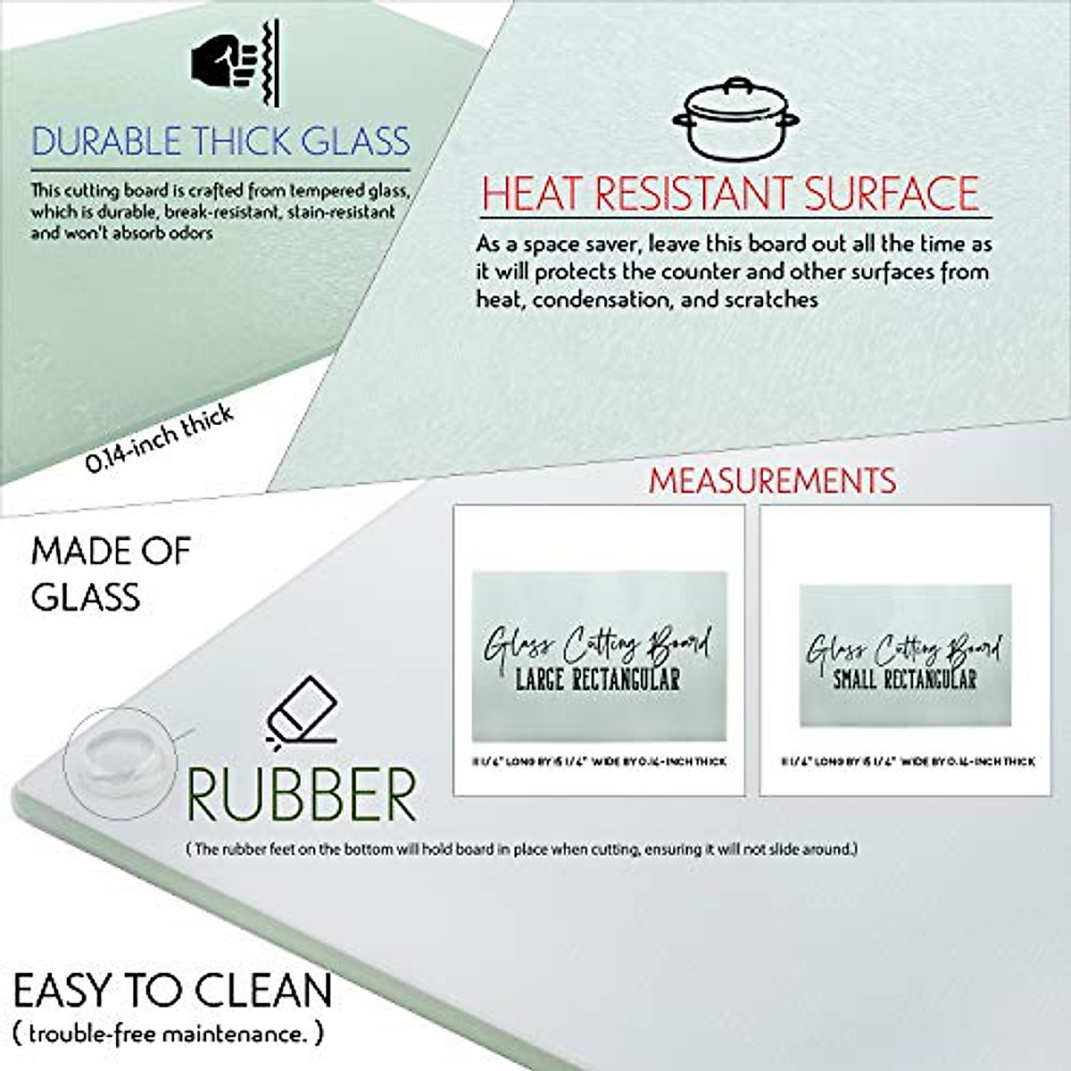 Personalized Cutting Board - 12 Designs, Glass Cutting Board - Wedding Gifts for Couples, Housewarming Gifts, Gift for Parents and Grandma, Kitchen Sign - Large Rectangle