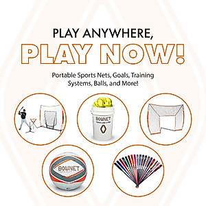 Bownet Portable 2m x 3m Field Hockey Goal Net - Powder Coated Frame, Black