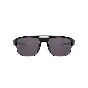 Oakley Men's OO9424 Mercenary Rectangular Sunglasses, Polished Black/Prizm Grey, 70 mm