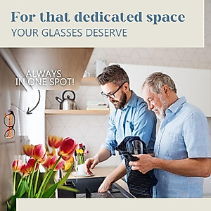 Gearu Glasses Keep - 8 Pack Glasses Holder and Eyeglass Holder for Protective Eyewear, Reading Glasses and Sunglasses. Adhesive Eyeglasses Holder Great for Your Desk, Nightstand, Car, and Workshop.