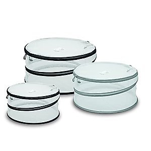Kitchen Details, Multi Sized Set 3 Pack Pop Up Food Cover Protector Screens | Collapsible | Outdoor Picnic | Outside Party and BBQ Essential | Reusable | Keep Out Bugs, Grey