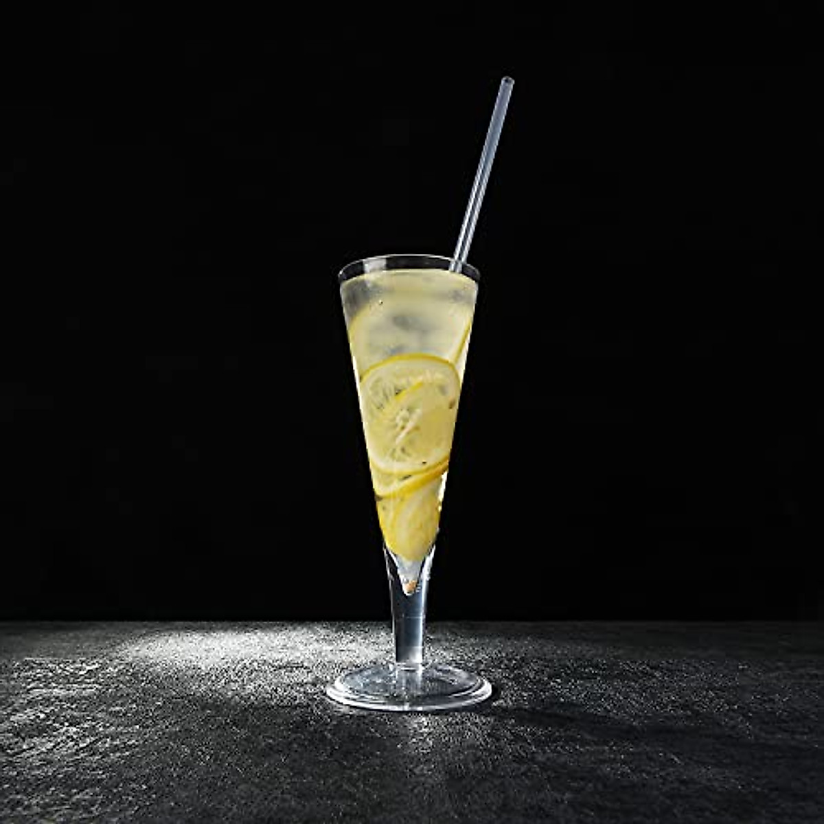 ALINK 12-Pack Reusable Hard Plastic Clear Straws, 10.5 inch Tumbler Straws with Cleaning Brush