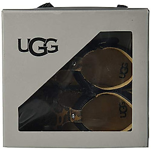 UGG girls I Emmery Leopard Flat Sandal, Tan, 4-5 Infant US