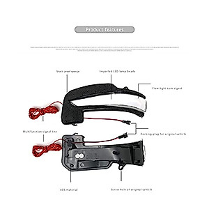 Auto-Tech 1 Pair Side Rearview Mirror Running Water Turn Signal Lamp Compatible For Toyota hynix 2015 + (Yellow Light)