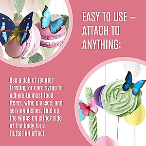 Sugar Robot Edible Butterflies for Cake Decorating - Small Pastel Pink Butterfly Cake Toppers and Cupcake Toppers - Decoration Made in the USA - Premium Crafted (Pink)