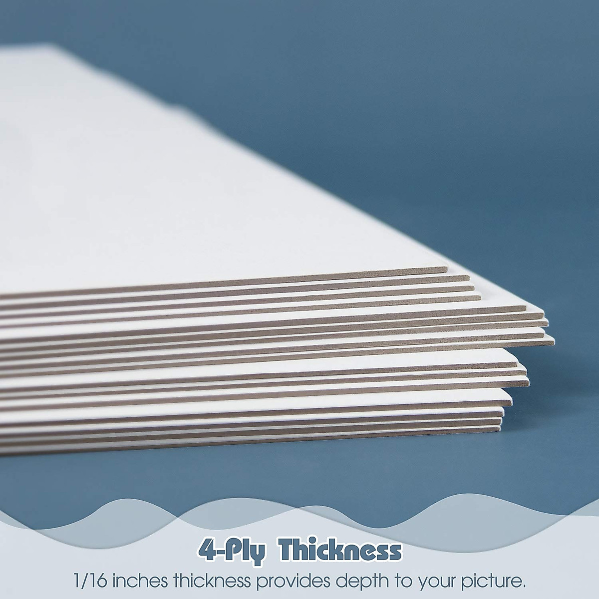 Golden State Art, Pack of 50, 8x10 Inch White Backing Boards