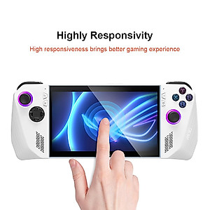 Qwiizlab 2 Pack Screen Protector for ASUS ROG Ally X/ROG Ally Handheld 7 inch 2023, Tempered Glass, 9H Hardness, Scratch Resistant, Anti-Fingerprint, Anti Glare, Blue Light Block