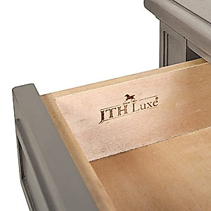 Jennifer Taylor Home JTH Luxe Dauphin Gold Accent 5-Drawer Executive Desk