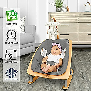Evolur Tory 2-in-1 Rocker & Chair in Gray, Normal, Mentioned in The Attached Sheet