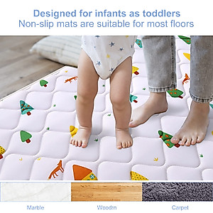 Odorless Premium Foam Baby Play Mat 71" X 59", Extra Large Activity Playmats for Babies,Toddlers, Infants, Soft Thicker Baby Mat for Floor, Play & Tummy Time, Machine Washable for Easy Care