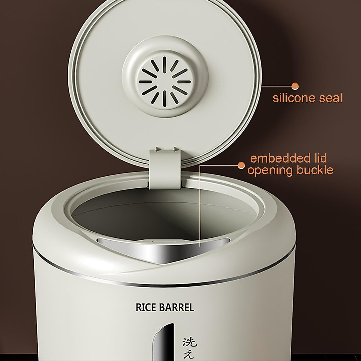 Rice Airtight Storage Container - Cereal Dry Food Flour Bin, Moisture Proof Barrel | Large Capacity Grain Storage Box Rice Dispenser, Kitchen Dry Food Storage Bin Cereal Containers for Flour Pasta