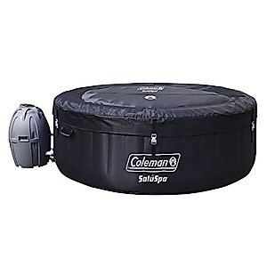 Coleman 13804-BW SaluSpa 4 Person Portable Inflatable Outdoor Round Hot Tub Spa with 60 Air Jets, Tub Cover, Pump, Chemical Floater and 3 Type VI Replacement Filter Cartridges, Black