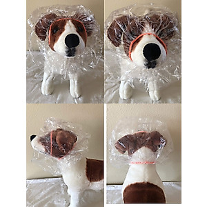 Disposable Pet Shower Caps, Ear Infection Prevention, Ears Drops Guard, Surgical Area Cover, Overhanging Ears Protection for Dogs, Cats in Bath, Rain, Water, 12 Caps/Pack (XLarge)