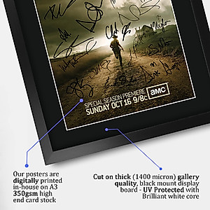 HWC Trading The Walking Dead TV Series Poster The Cast Signed 16" x 12" Framed Gift Printed Autograph Film Print Photo Picture Display - 16 x 12 Inches Framed