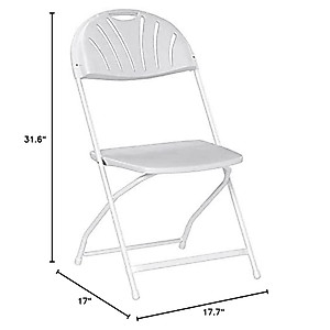 Cosco Folding Chair, 8 Pack, White
