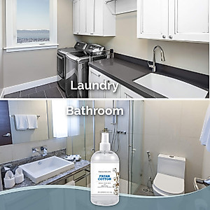 SMELLS BEGONE Air Freshener Home and Linen Spray - Odor Eliminator - Made with Essential Oils - Fresh Cotton Scent - 2 Pack - 16 Ounce