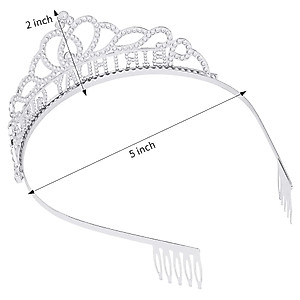 AOPRIE Birthday Crown for Women Birthday Girl Sash for Women Birthday Tiara for Women Birthday Girl Headband Princess Crown Rhinestone Happy Birthday Accessories Silver Black