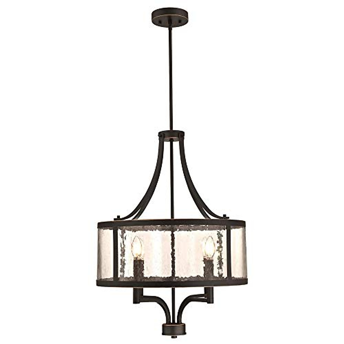 Westinghouse 6368400 Belle View Four-Light Indoor, Oil Rubbed Bronze Finish with Highlights and Clear Seeded Glass Chandelier, One Size , Oil-rubbed Bronze