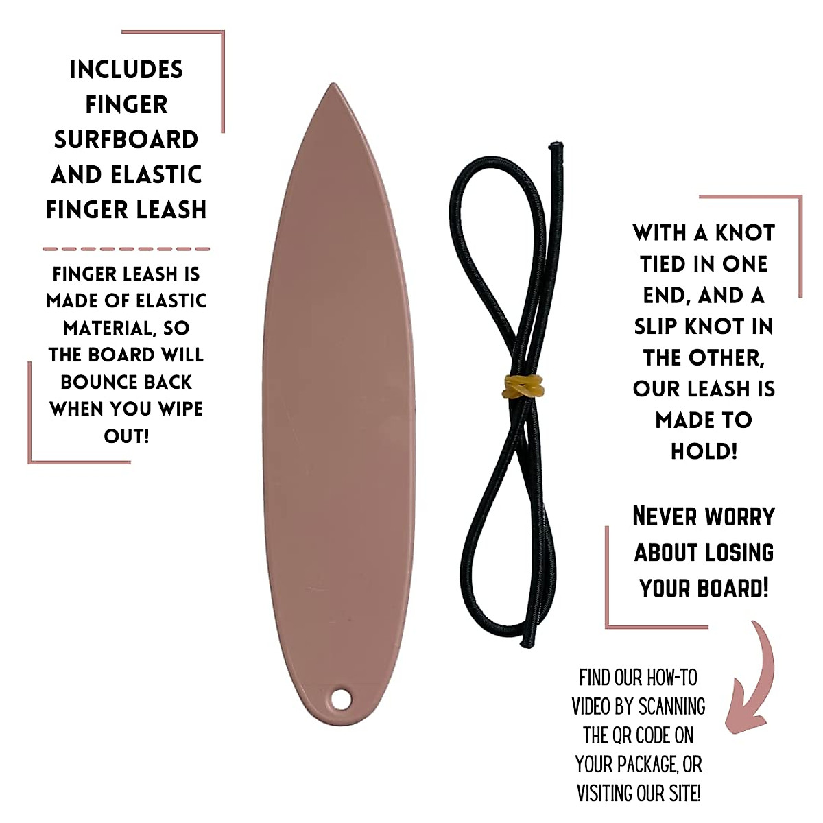 Hang Two Finger Surfboards Surfers Finger Surfboard Kit (Paddle Pink)