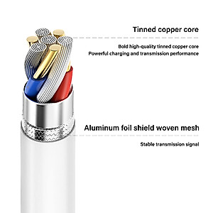 [Apple Certified] iPhone Charger 1 ft 5 Pack, Lightning to USB Cable 1 Foot, Long Fast iPhone Charging Cables Cord for iPhone 13 Pro Max/12 Mini/11/XR/Xs/X/8/7/6/iPad Pro/Air/Mini-1Feet White