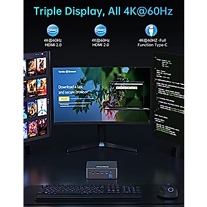 AWOW Mini PC Intel Celeron N4120 8GB RAM 256GB M.2 SSD, Mini Desktop Computer Support 4K UHD, Dual WiFi, HDMI, BT 4.2 for Business Home Office