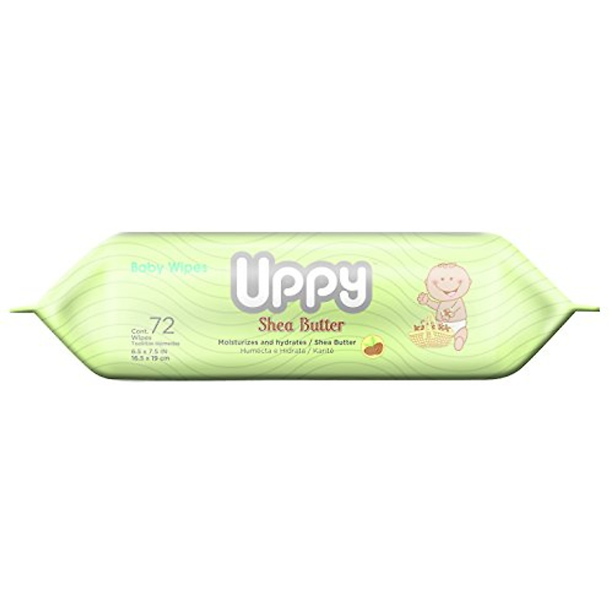 UPPY Shea Butter Baby Wipes – Ideal for Diaper Bag and Traveling. Made With Purified Water. Pleasant Shea Butter Scent. Soft Cloth. Hypoallergenic. Fresh and Clean. Disp Pk 72 ct.