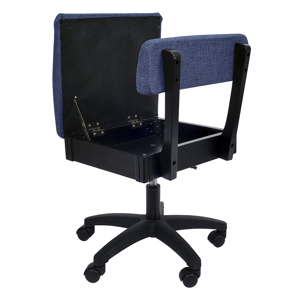Arrow Sewing H8130 Adjustable Height Hydraulic Sewing and Craft Chair with Under Seat Storage and Solid Fabric, Duchess Blue Fabric