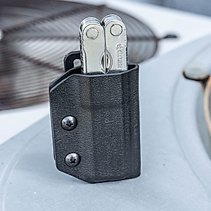 Clip & Carry Kydex Multitool Sheath for the Leatherman PST - Made in USA - EDC Multi Tool Sheath Holder Holster Cover - Black