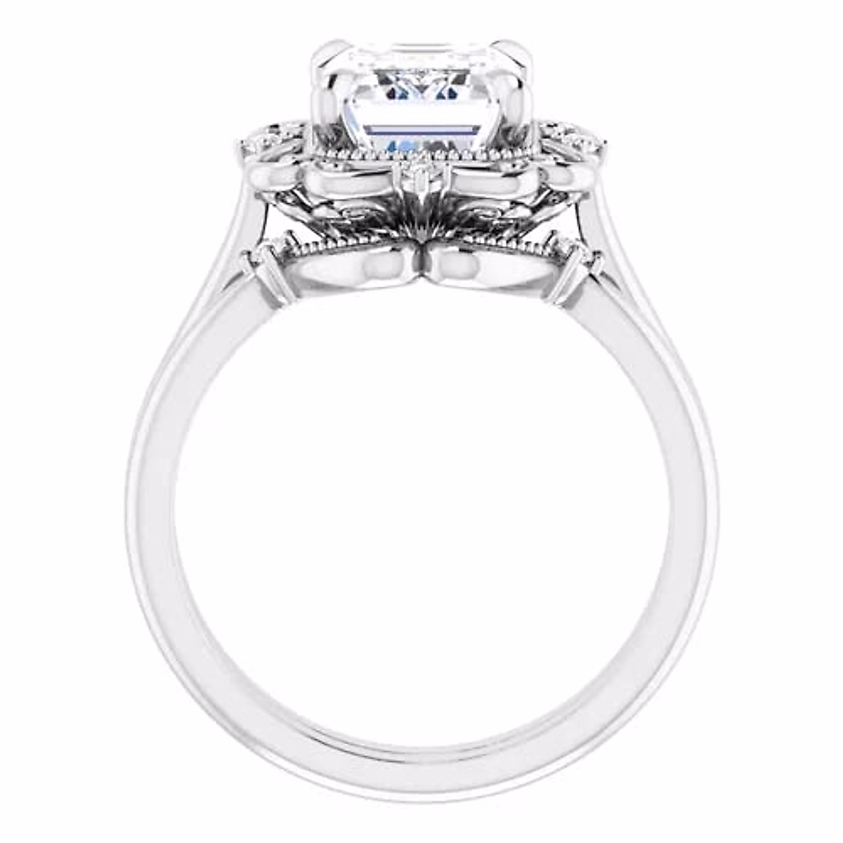 2 CT Emerald Cut VVS1 Colorless Moissanite Engagement Ring Set, Wedding/Bridal Ring Set, Sterling Silver Vintage Antique Anniversary Promise Ring Set Gift for Her (8.5)