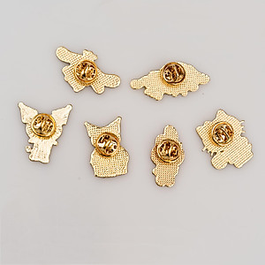 6 Pcs Anime Brooch Pins Melody Cat Enamel Pins for Backpacks Clothing Jackets Hats Kawaii Cartoon Decoration Gifts