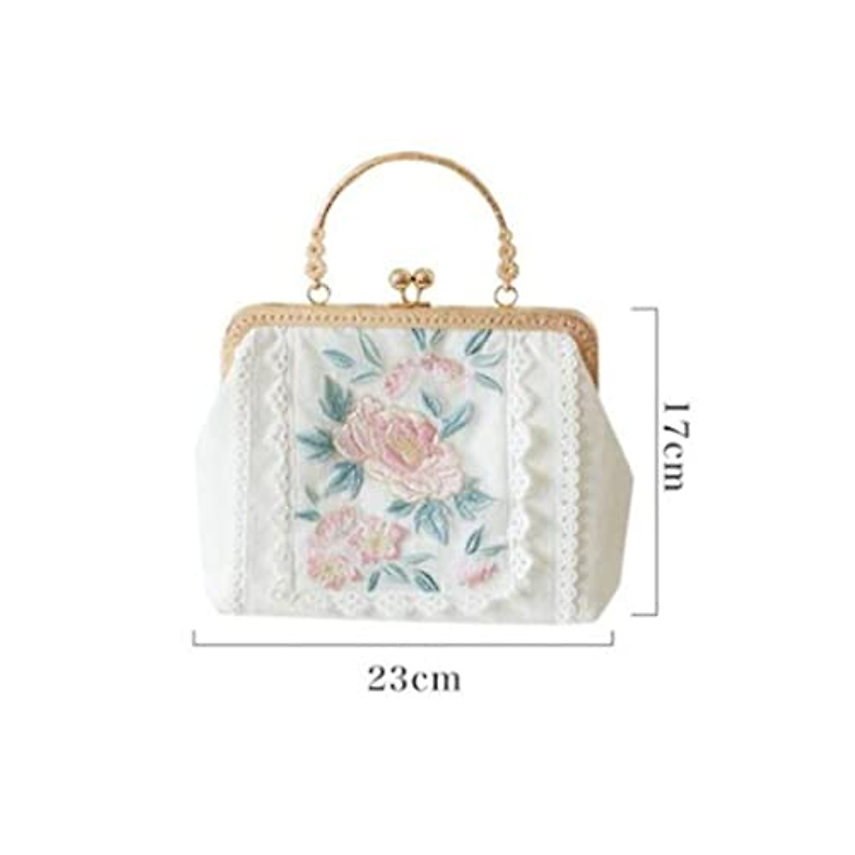 DANN Women's Vintage Handbag Chinese Embroidery Purse and Women's Bag Shoulder Bag with Chain