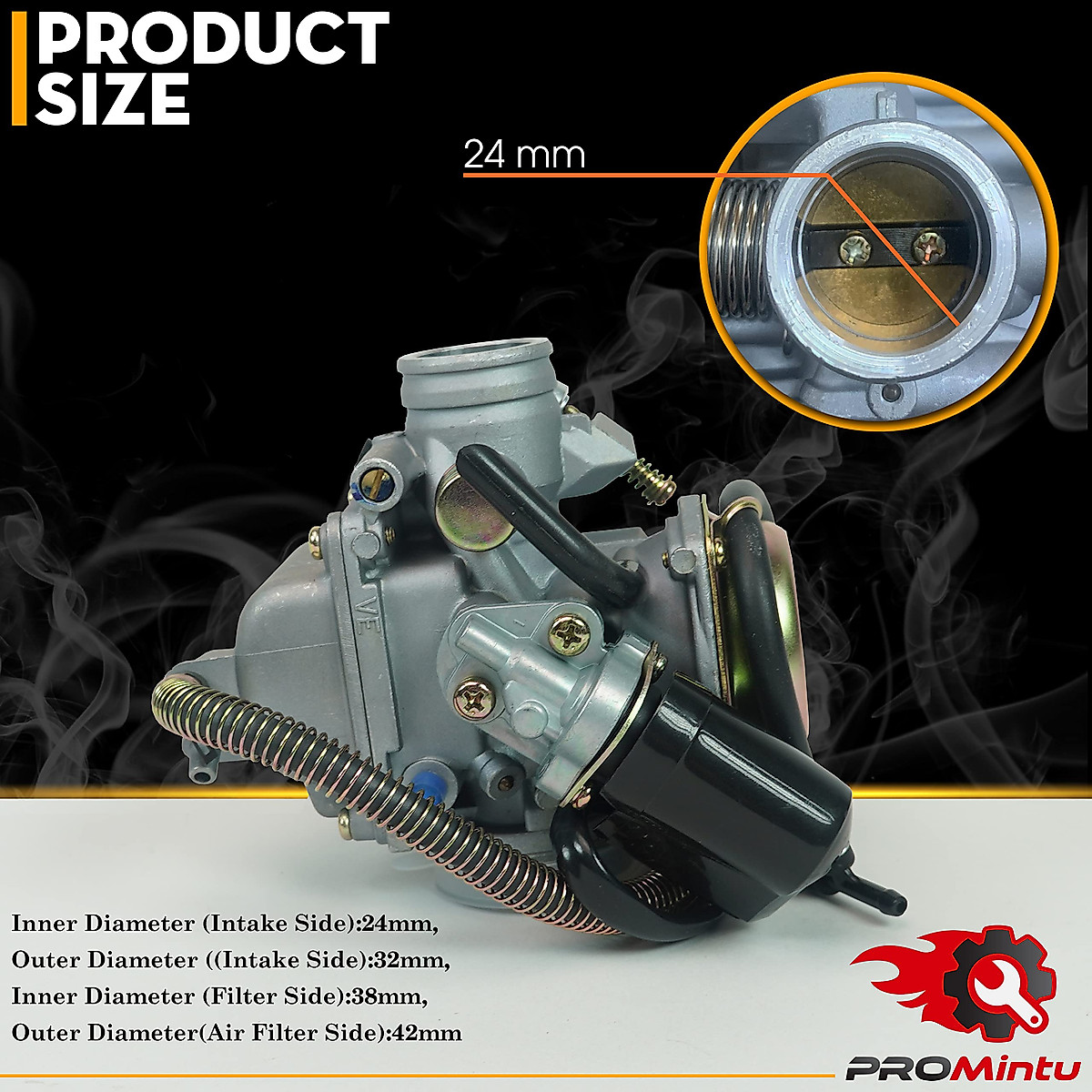 PROMintu Carburetor Carb Replaces For American YardSport Sportworks YS200 200 XLT UTV 14925 150cc Engine, 4 stroke GY6 ATVs, Scooters, Mopeds 150cc Go Kart Engine, 150cc Dune Buggie Engine