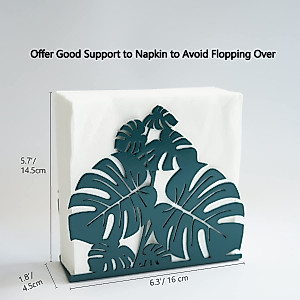 Metal Modern Green Leaves Tabletop Napkin Holder/Freestanding Tissue Dispenser, for Kitchen Countertops, Dining Table, Indoor & Outdoor…