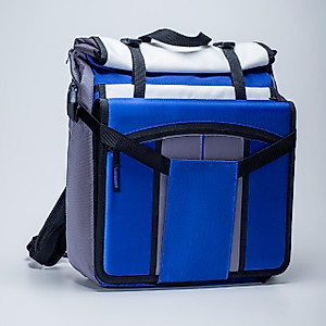 Case-It Laptop Backpack 2.0 with Hide-Away Binder Holder, Fits 13 Inch and Some 15 Inch Laptops, Blue (BKP-202-BLU)
