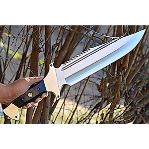 Wilson Roy Hand Made D2 steel Knife Camping, Hunting and Survival Full Tang Knife Big Rambo Knife