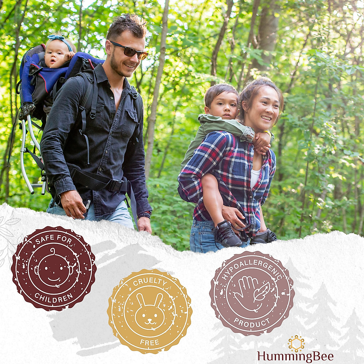 HummingBee Beeswax Lip Balm, Fragance Free, Feel the Difference, Unflavored, Natural Lip Care, 0.17 Ounce, Pack of 4