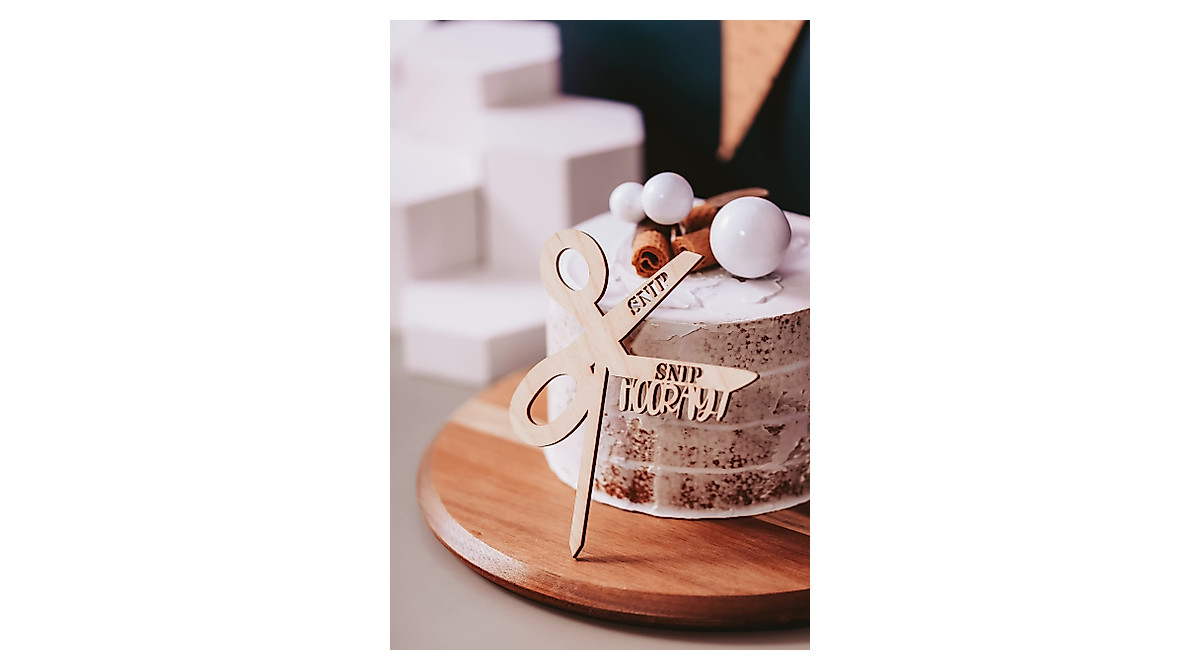 Funny Vasectomy Cake Topper - Snip Snip Hooray!