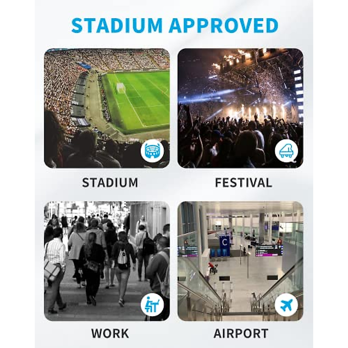 Vorspack Clear Bag Stadium Approved - PVC Clear Purse Clear Crossbody Bag with Front Pocket for Concerts Sports Festivals - Navy Blue