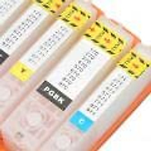 FTVOGUE 5PCS Ink Cartridge, Reusable Printing Ink Cartridge PGBK BK C M Y 5 Color for Printing (970-971)