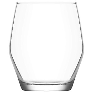 lav Whiskey Glasses 6-Piece, 12.5 Oz Clear Glass Tumblers Set for Bourbon & Cognac and Scotch, Dishwasher Safe