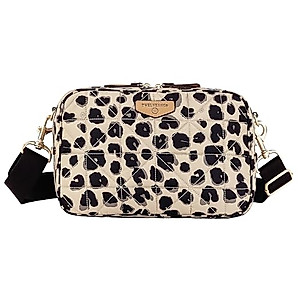 TWELVElittle Diaper Clutch 3.0 - Crossbody Diaperbag with Changing Pad, Detachable Pouch and Wipes Case. Machine Washable - Leopard